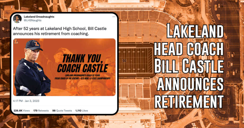 Legendary Lakeland Football Coach Bill Castle Announces Retirement ...
