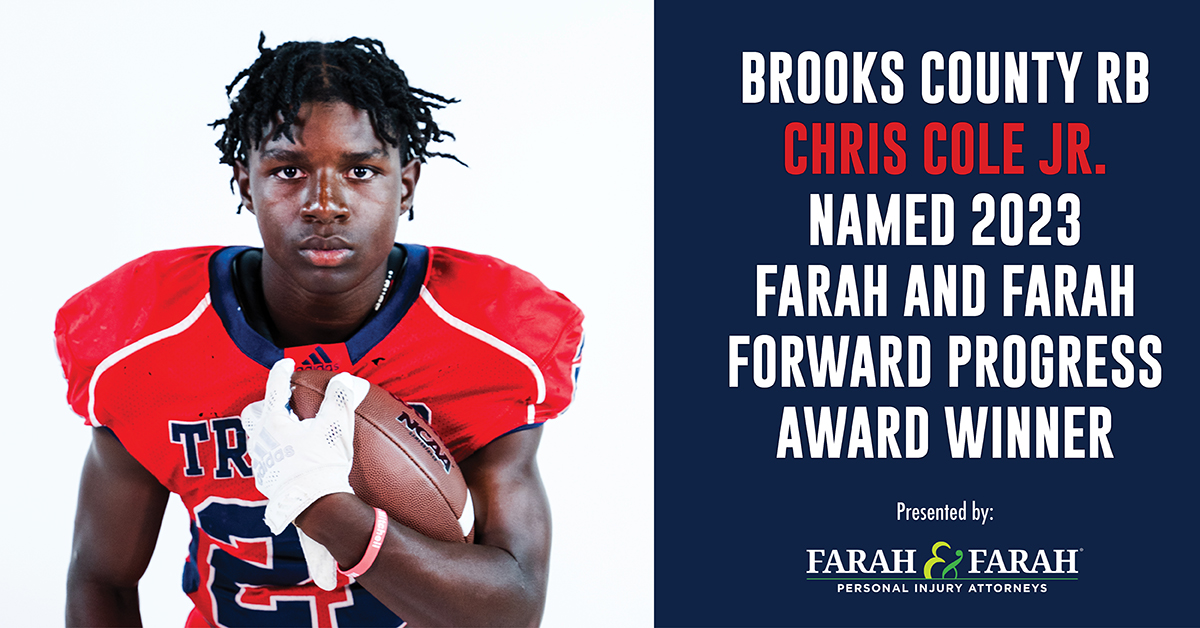 Brooks County RB Chris Cole Jr. Named Farah and Farah Forward Progress Award Winner - ITG Next